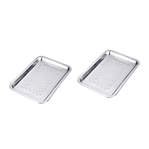 UPKOCH 2pcs nonstick bakeware baking pans bakeware pan fruit dish tray baking plate square appetizer serving tray procedure tray stainless steel platter appetizer platter dental tray cake