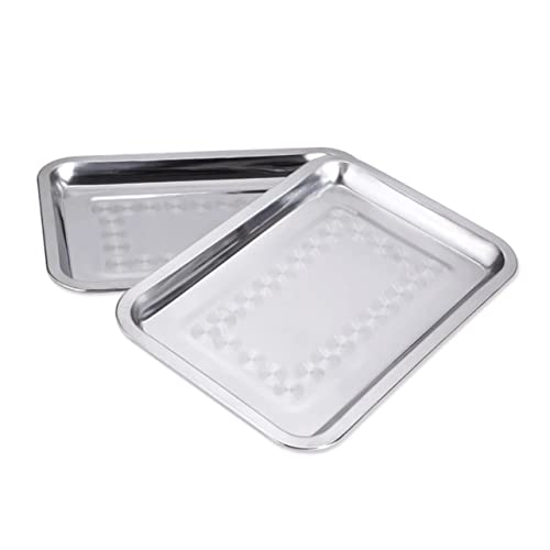 UPKOCH 2pcs nonstick bakeware baking pans bakeware pan fruit dish tray baking plate square appetizer serving tray procedure tray stainless steel platter appetizer platter dental tray cake