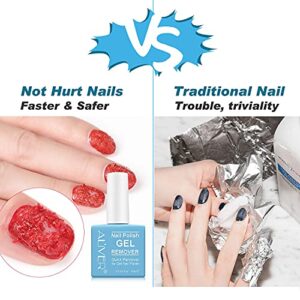 Gel Nail Polish Remover, Professional Gel Remover for Nails, Quick & Easy Remove Gel Nail Polish 2-5 Minutes, Don't Hurt Nails, Nail Polish Remover with Nail Polish Scraper Kit (15ML)