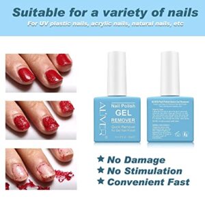 Gel Nail Polish Remover, Professional Gel Remover for Nails, Quick & Easy Remove Gel Nail Polish 2-5 Minutes, Don't Hurt Nails, Nail Polish Remover with Nail Polish Scraper Kit (15ML)