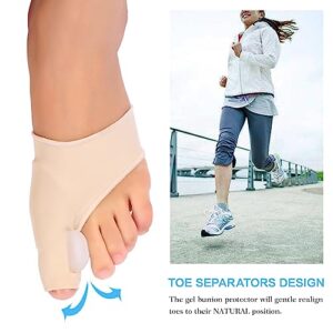 Akozon Bunion Pads, 1 Pair Bunion Pads Toe Bunion Corrector Toe Protector Gel Polyurethane Toe Spreader Bunion Relief Sleeve