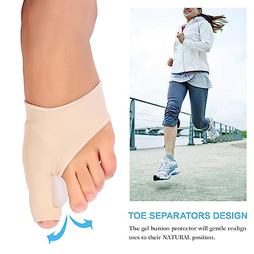 Akozon Bunion Pads, 1 Pair Bunion Pads Toe Bunion Corrector Toe Protector Gel Polyurethane Toe Spreader Bunion Relief Sleeve