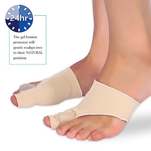 Akozon Bunion Pads, 1 Pair Bunion Pads Toe Bunion Corrector Toe Protector Gel Polyurethane Toe Spreader Bunion Relief Sleeve