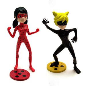 Cartoon-Inspired Ladybug and Cat Noir (Set of 8 pcs), Action Figures, Toys