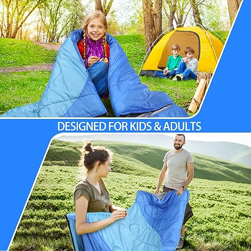 Sleeping Bags for Adults Kids - Backpacking Camping Sleeping Bag for Girls Boys - Cold Weather Warm Sleeping Bag with Compression Bags for All Season - Compact Camping Gear