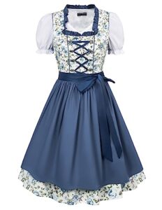 scarlet darkness women's german dirndl dress costumes for bavarian oktoberfest carnival white-blue l