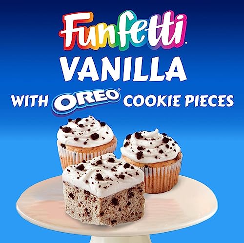 Funfetti Bundle, Includes 1 of each: Oreo Vanilla Cake Mix and Vanilla Frosting with By The Cup Spatula Knife