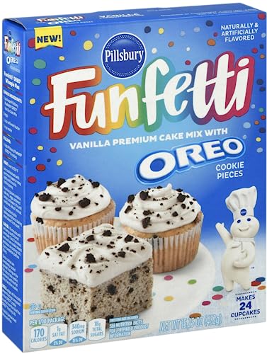 Funfetti Bundle, Includes 1 of each: Oreo Vanilla Cake Mix and Vanilla Frosting with By The Cup Spatula Knife