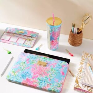 Lilly Pulitzer Padded Tech Sleeve with Small Zip Pouch for Accessories, Cute Laptop Case for Women, Tablet Bag or 13 Inch Laptop Sleeve (Cay to My Heart)