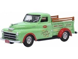 1948 b-1b pickup truck green dan's service garage 1/87 (ho) scale diecast model car by oxford diecast 87dp48003