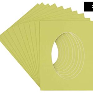 20x30 Mat Bevel Cut for 18x26 Photos - Precut Pistachio Green Oval Shaped Photo Mat Board Opening - Acid Free Matte to Protect Your Pictures - Bevel Cut for Family Photos, Pack of 25 Matboards Show