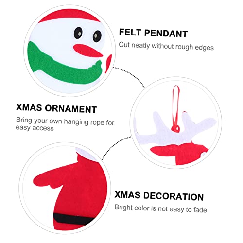 NOLITOY 6pcs Office Decorations Christmas Decorations Xmas Tree Felt Ornament DIY Christmas Tree Decoration Felt Snowman Hanging Pendant Festival Adornment Xmas Pendant Xmas Decoration