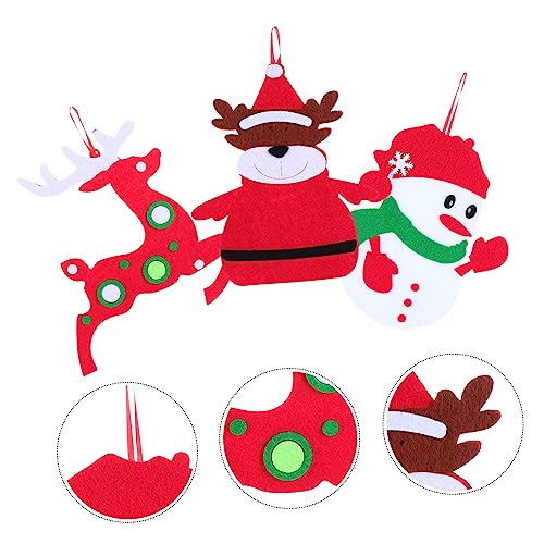 NOLITOY 6pcs Office Decorations Christmas Decorations Xmas Tree Felt Ornament DIY Christmas Tree Decoration Felt Snowman Hanging Pendant Festival Adornment Xmas Pendant Xmas Decoration