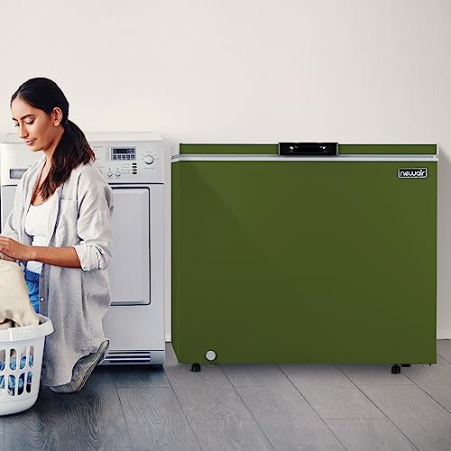 Newair 6.7 Cu. Ft. Mini Deep Chest Freezer and Refrigerator in Military Green with Digital Temperature Control, Fast Freeze Mode, Stay-Open Lid, Removeable Storage Basket, Self-Diagnostic Program