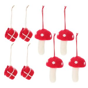 safigle 8pcs wool felt pendant crutches ornament mushroom home decor mushroom ornament felt christmas ornaments xmas tree pendants felt mushroom xmas themed pendants felt xmas ornaments