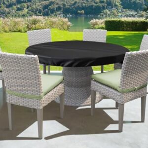 SoloToo Outdoor Round Table Cover,Waterproof Anti-UV Patio Round Table Top Covers,Fits Round Patio Furniture Up to 30" - 32" Diameter (Black)