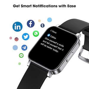 EURANS Smart Watch 41mm, Full Touchscreen Smartwatch, Fitness Tracker with Heart Rate Monitor & SpO2, IP68 Waterproof Pedometer Watch for Women Men Compatible with iOS & Android Phones… B09KH59C8K