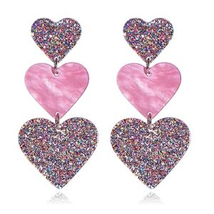 pink heart earrings heart earrings for women