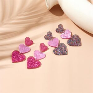 Pink Heart Earrings Heart Earrings For Women