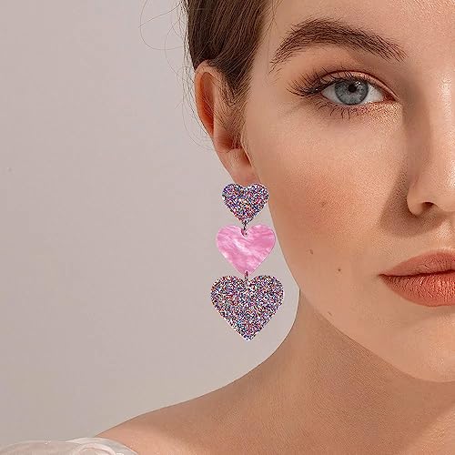 Pink Heart Earrings Heart Earrings For Women