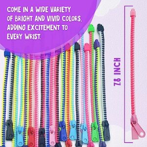 only U 20-Piece Friendship Zipper Bracelets Sensory Fidget Toys Kit for Kids - Perfect Valentines, Birthdays, Goodie Bags, Easter Stuffers - Bulk Set of 20 Bracelets, Party Favors, Gifts