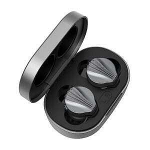 fiio fw3 true wireless earbud, bluetooth 5.2 ldac/aptx adaptive, 10mm drivers with big bass, app for custom eq, 21h playtime (grey)