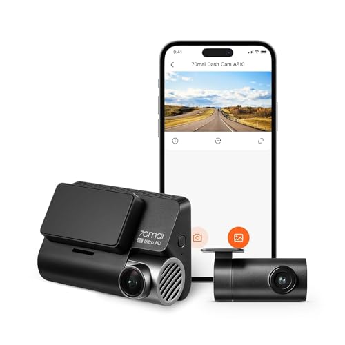 70mai New 4K Dash Cam A810 with Sony Starvis 2 IMX678,Dual HDR Front and Rear Cam,Built in GPS,Night Owl Vision,Support 256GB Max,Smart Parking Guardian Mode,AI Motion Detection,Time-Lapse Recording