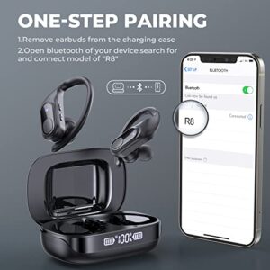 TELNP Wireless Earbuds Bluetooth Headphones 58Hrs Playtime Wireless Ear Buds with Earhooks Over Ear Earphones LED Display Charging Case Headphones for Sport Running Workout