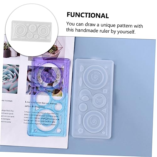 VILLCASE 1pc Kaleidoscope Mold Resin Silicone Molds Resin Tray Molds Silicone Tray Mold Silicone Resin Ruler Making Mold Silicone Molds for Resin Ruler Casting Mould Silica Gel White