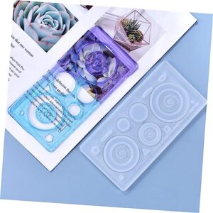 VILLCASE 1pc Kaleidoscope Mold Resin Silicone Molds Resin Tray Molds Silicone Tray Mold Silicone Resin Ruler Making Mold Silicone Molds for Resin Ruler Casting Mould Silica Gel White