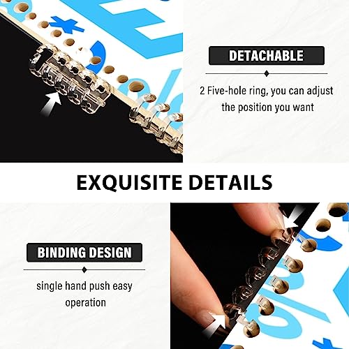 Blue English Letters Digital Spiral Journal Notebook for Women Men A5 Memo Notepad Sketchbook with Durable Hardcover & 60 Pages College Notebooks for Boys Grils Study Notes Work School Journaling