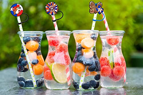 10pcs Straw Covers for Reusable Straws-Quirky TEXAS Style-Drinking Straw Covers Cap-Silicone Straw Toppers for Tumblers,Stanley Cup Straw Cover,Straw Tip Covers,7-9mm Straws Compatible 2D Style 32