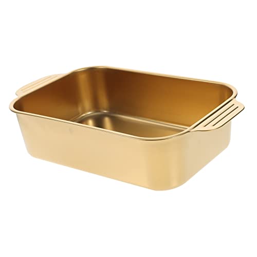 Yardwe Stainless Steel Grill Pan Bread Baking Pan Bread Loaf Pan Cake Tray Cake Oven Pans Metal Dinner Plates Steam Table Pan Serving Tray for Kitchen Convenient Serving Plate Party Tray