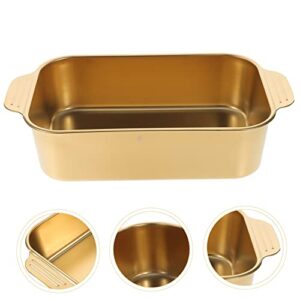 Yardwe Stainless Steel Grill Pan Bread Baking Pan Bread Loaf Pan Cake Tray Cake Oven Pans Metal Dinner Plates Steam Table Pan Serving Tray for Kitchen Convenient Serving Plate Party Tray