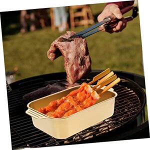 Yardwe Stainless Steel Grill Pan Bread Baking Pan Bread Loaf Pan Cake Tray Cake Oven Pans Metal Dinner Plates Steam Table Pan Serving Tray for Kitchen Convenient Serving Plate Party Tray