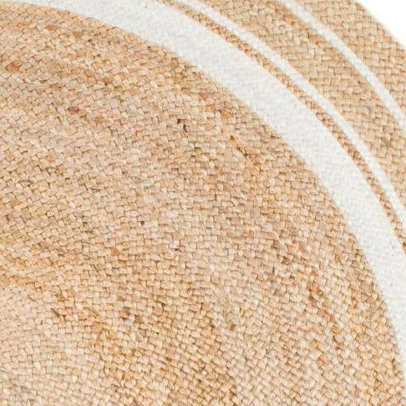 Manvi Exports 4x4, 5x5, 6x6,Feet Natural Jute Scallop Round Rug, Floor Scalloped Edge Rug Braided Boho Eco Large Circular Handmade Area Rugs