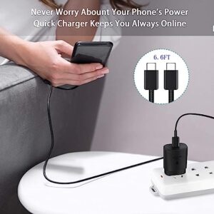 Galaxy S23 S22 Charger Super Fast Charging 25W USB C Wall Charger Block with 6.6ft Type C Charger Cable for Android Samsung Galaxy S23/S23+/S22/S21/S20/S10/Plus/Ultra/Note 20/10/Z Fold/Flip/Galaxy Tab