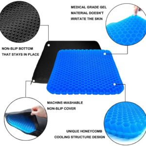 Ecofeen Gel Seat Cushion - Non-Slip Egg Seat Cushion Chair Pads - Office Chair Car Seat Cushion for Sciatica & Back Pain Relief - Coccyx Cushion for Home, Wheelchair, Computer, Desk Chair, Truck