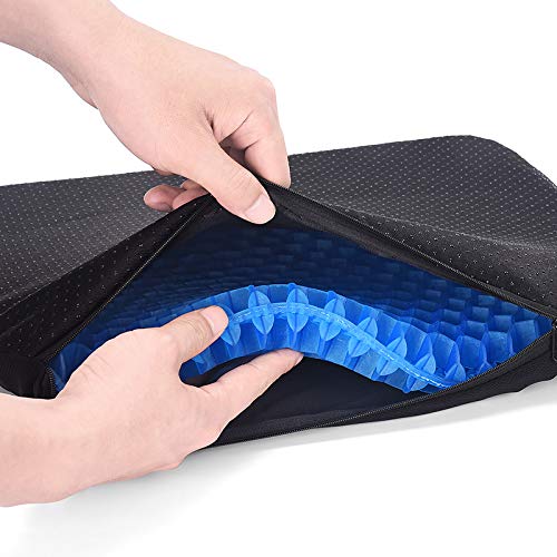 Ecofeen Gel Seat Cushion - Non-Slip Egg Seat Cushion Chair Pads - Office Chair Car Seat Cushion for Sciatica & Back Pain Relief - Coccyx Cushion for Home, Wheelchair, Computer, Desk Chair, Truck