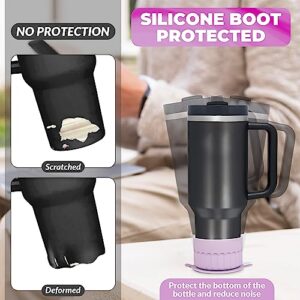 ODRAGO 2Pcs Silicone Boot With Suction for Stanley Quencher H2.0 40 oz, 30 oz, 20 oz tumblers & Yeti Rambler 20 oz/30 oz Tumblers and Hydroflask 12-24 oz water bottles. Protective Accessories (PURPLE)