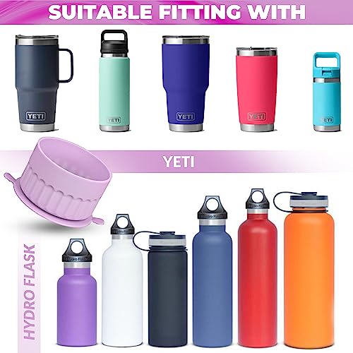 ODRAGO 2Pcs Silicone Boot With Suction for Stanley Quencher H2.0 40 oz, 30 oz, 20 oz tumblers & Yeti Rambler 20 oz/30 oz Tumblers and Hydroflask 12-24 oz water bottles. Protective Accessories (PURPLE)