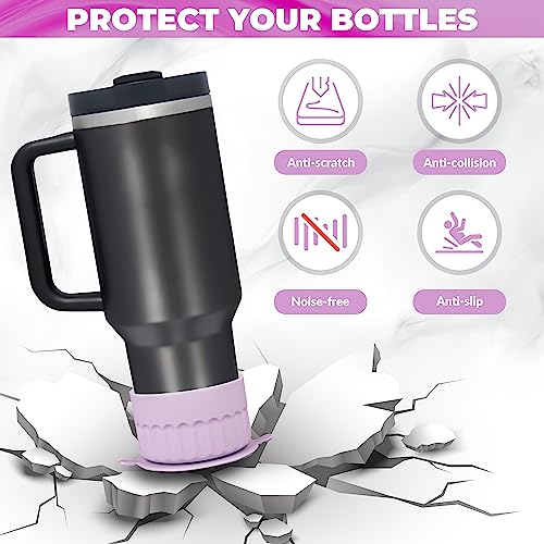 ODRAGO 2Pcs Silicone Boot With Suction for Stanley Quencher H2.0 40 oz, 30 oz, 20 oz tumblers & Yeti Rambler 20 oz/30 oz Tumblers and Hydroflask 12-24 oz water bottles. Protective Accessories (PURPLE)