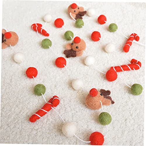 Garneck 1 String Christmas Felt Ball Skewers Christmas Party Favors Gifts Fireplace Pom Pom Banner Felt Ball Garlands Home Decorations Christmas Tree Decorations Christmas Ornaments Elk