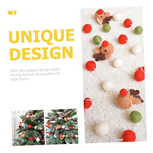 Garneck 1 String Christmas Felt Ball Skewers Christmas Party Favors Gifts Fireplace Pom Pom Banner Felt Ball Garlands Home Decorations Christmas Tree Decorations Christmas Ornaments Elk