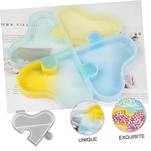 VILLCASE 1pc Box Jewelry Box Mold Silicone Bottle Resin Art Epoxy Resin Ashtray Mold Hand Mold Ring Tray DIY Silicone Mold Heart Epoxy Mold Storage Box Mold Crystal Silica Gel White Dish