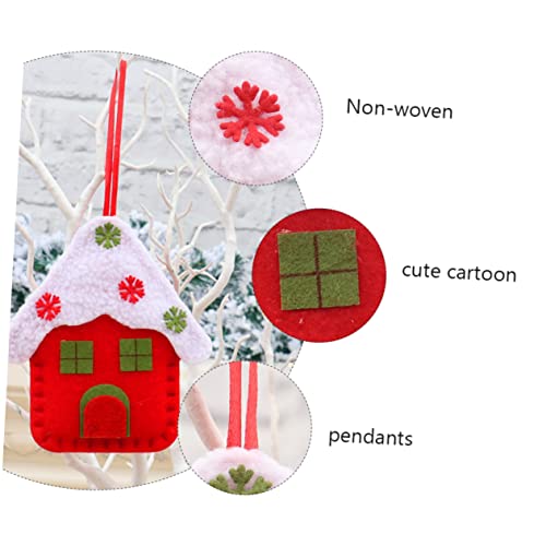 Garneck 3pcs Christmas Tree Pendant Felt Xmas Tree Ornaments Winter Festive Decoration Christmas Hanging Decors Christmas Pendants Durable Hanging Ornament Small House Non-Woven Fabric