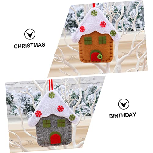 Garneck 3pcs Christmas Tree Pendant Felt Xmas Tree Ornaments Winter Festive Decoration Christmas Hanging Decors Christmas Pendants Durable Hanging Ornament Small House Non-Woven Fabric