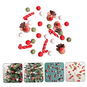 DECHOUS 1 String Christmas Felt Ball Skewers Christmas Decor House Decorations for Home Christmas Ornaments Handmade Felt Garland Wall Ball Banner Reindeer Tree Decoration Imitation Elk