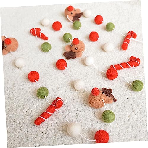 DECHOUS 1 String Christmas Felt Ball Skewers Christmas Decor House Decorations for Home Christmas Ornaments Handmade Felt Garland Wall Ball Banner Reindeer Tree Decoration Imitation Elk