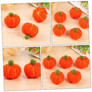 coheali 6 pcs pumpkin wool felt christmas decor mini wreath artificial flower garland nativity craft needle felt pumpkin handmade wool felt kit orange self made ornament balloons garland